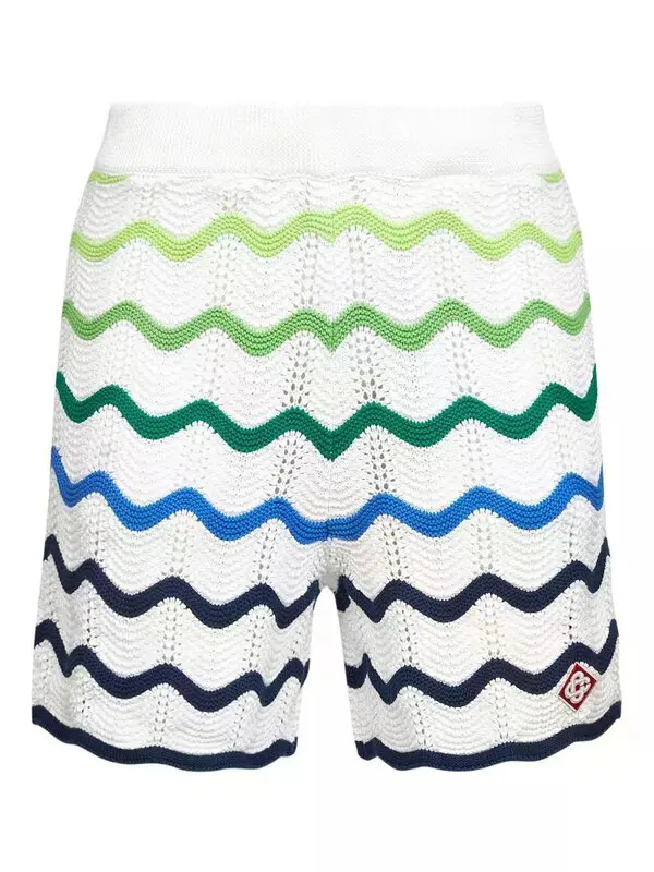 Casablanca Elasticated Scalloped Knit Shorts