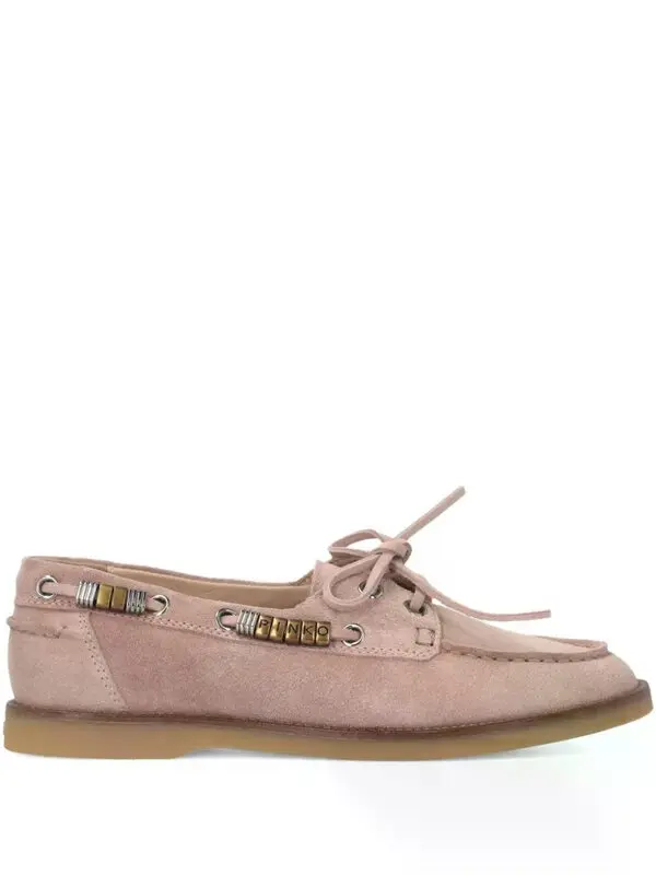 Pinko Suede Moccasins With Jewel Details - Pink