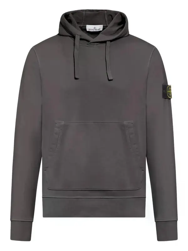 Stone Island Drawstring Kangaroo-pocket Hoodie - Grey