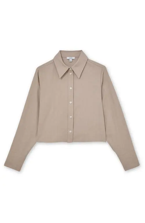 REISS Caylan Cropped Button-up Shirt - Neutral