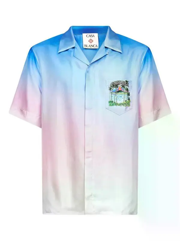 Casablanca Volcano-print Gradient Shirt - Blue