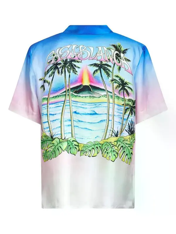 Casablanca Volcano-print Gradient Shirt - Blue