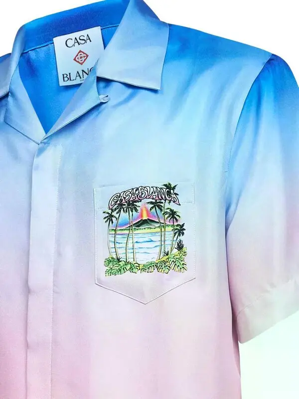 Casablanca Volcano-print Gradient Shirt - Blue