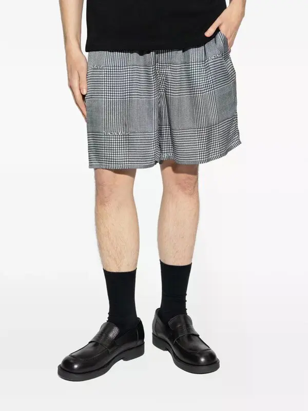 Balmain Houndstooth Elasticated Shorts - Grey