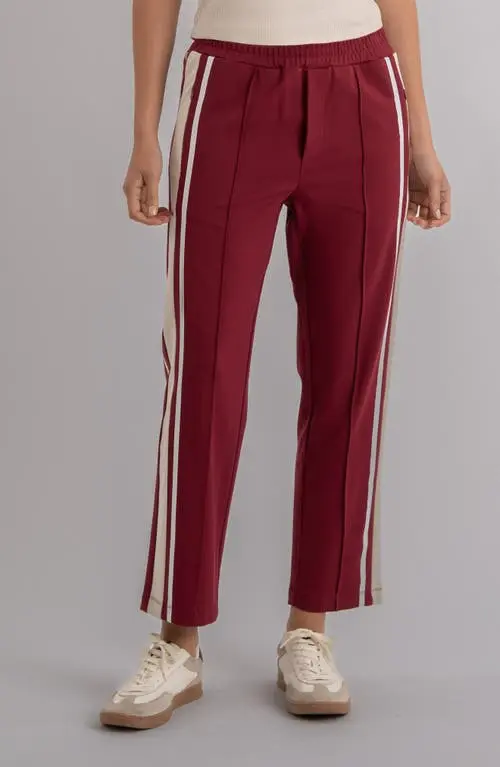 Kut From The Kloth Side Stripe Ankle Track Pants - Oxblood