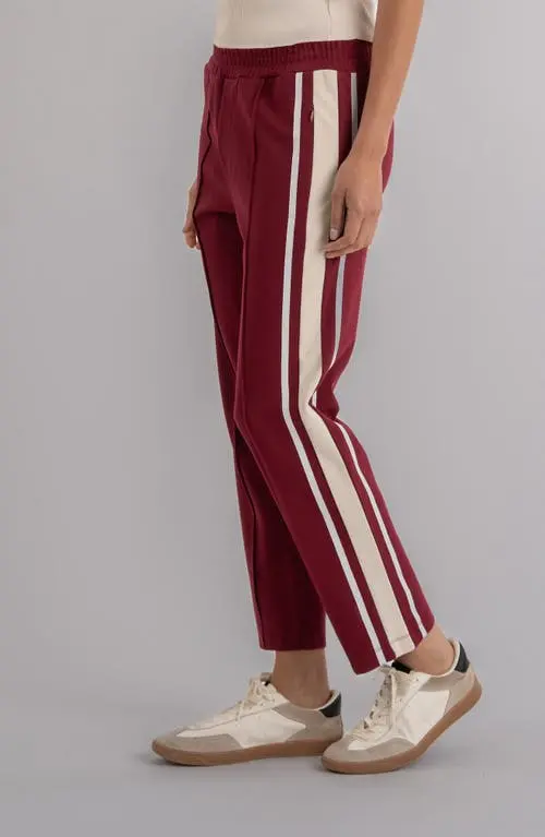 Kut From The Kloth Side Stripe Ankle Track Pants - Oxblood