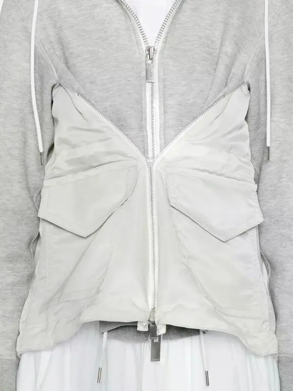 Sacai Panelled Hoodie - Grey