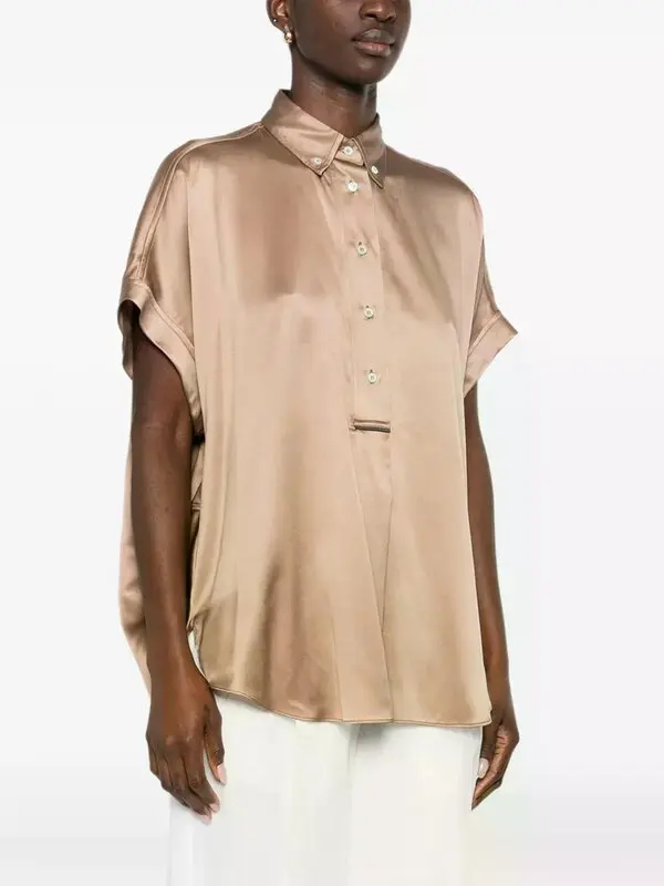 Brunello Cucinelli Buttoned Silk Top