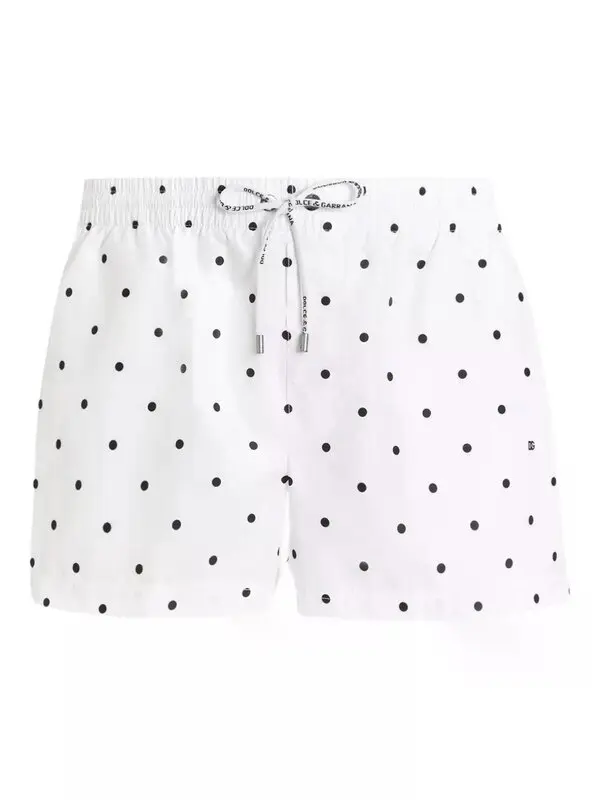 Dolce & Gabbana Polka Dot Swim Shorts - White