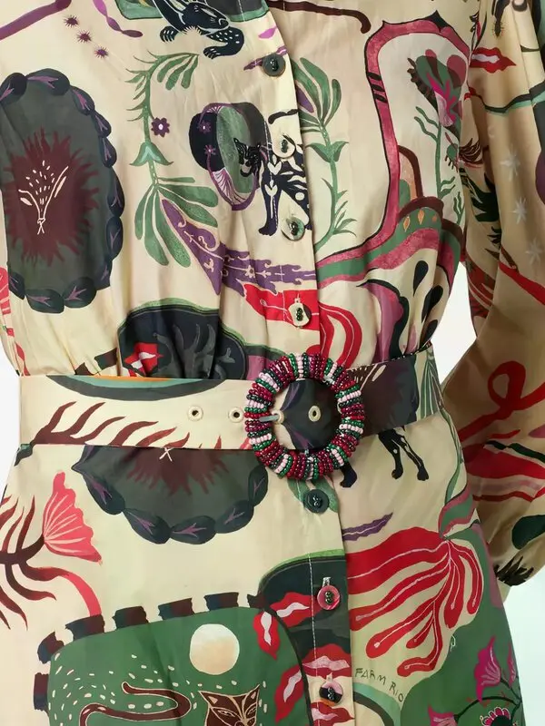 Farm Rio Printed Belted Dress