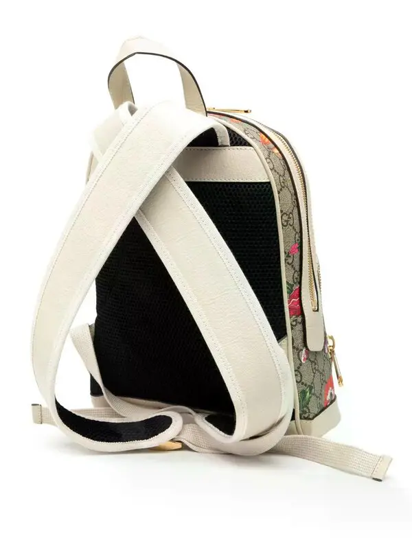 Gucci Gg Supreme Flora Ophidia Backpack In Brown | Editorialist display picture 1