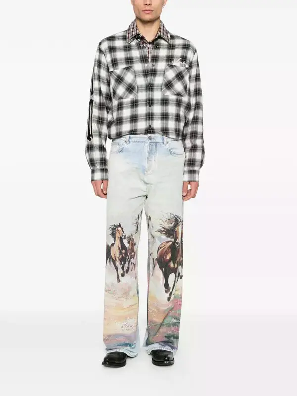 Amiri Horses Baggy Jeans - Blue