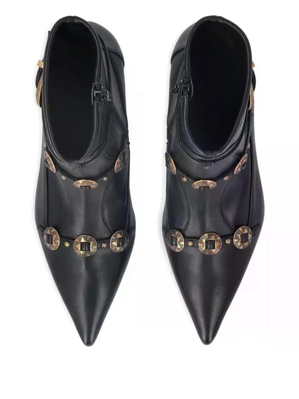 Pinko Strappy Jeweled Ankle Boots
