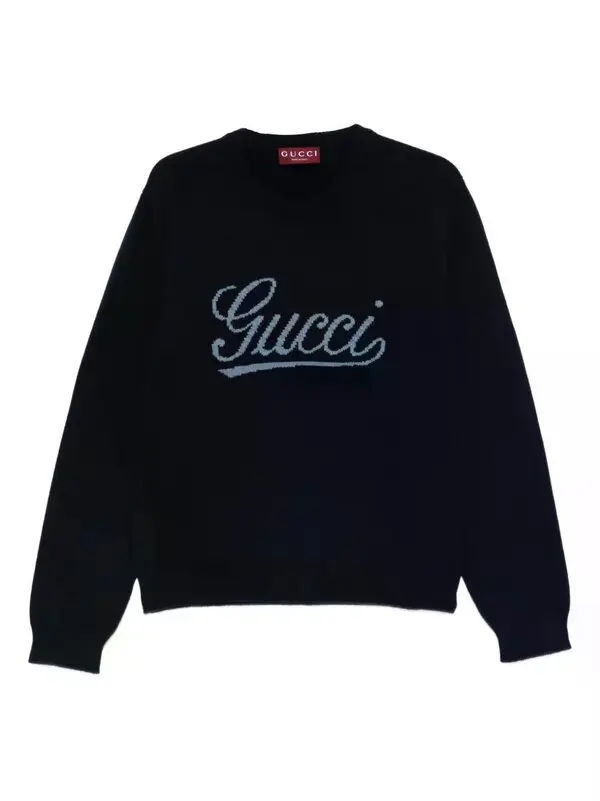 Gucci Logo Crew-neck Sweater - Blue