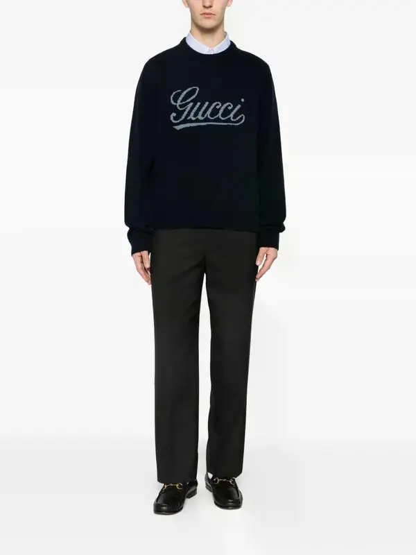 Gucci Logo Crew-neck Sweater - Blue