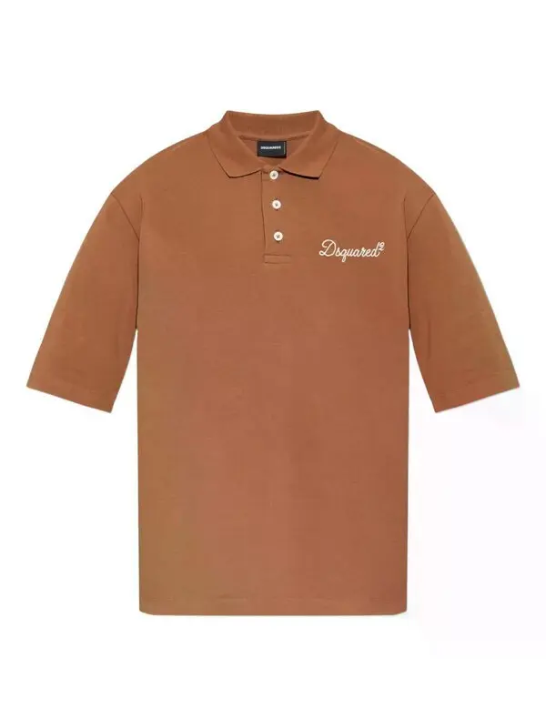 Dsquared2 Logo-embroidered Polo Shirt - Brown