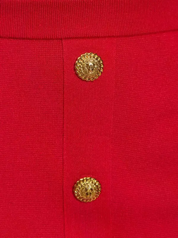 Balmain Button Mini Skirt - Red