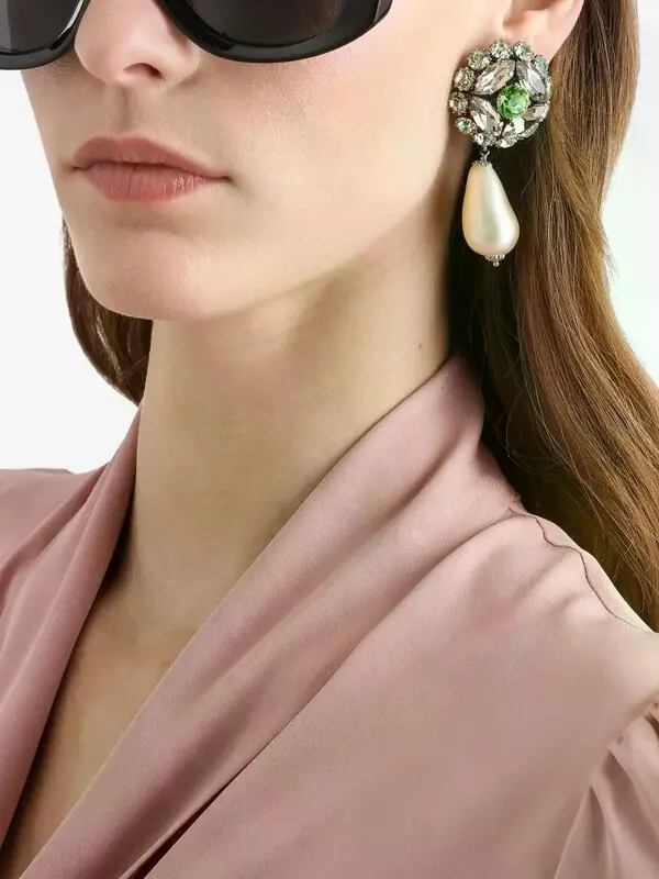 Dolce & Gabbana Faux-pearl Drop Earrings - Silver