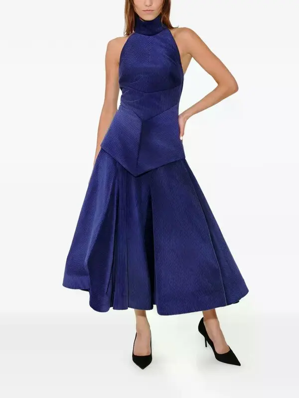Rosie Assoulin A-line Corduroy Skirt - Blue
