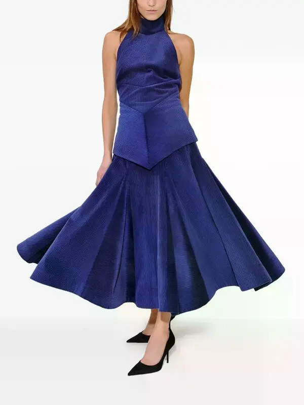 Rosie Assoulin A-line Corduroy Skirt - Blue