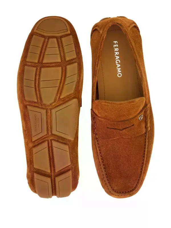 FERRAGAMO Gancini Loafers - Brown