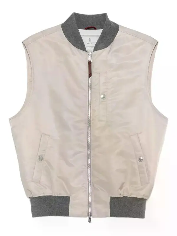 Brunello Cucinelli Zip-up Gilet - Neutrals