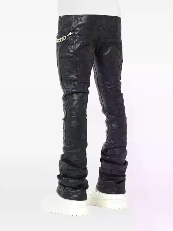 GUAPI Star-embossed Leather Trousers