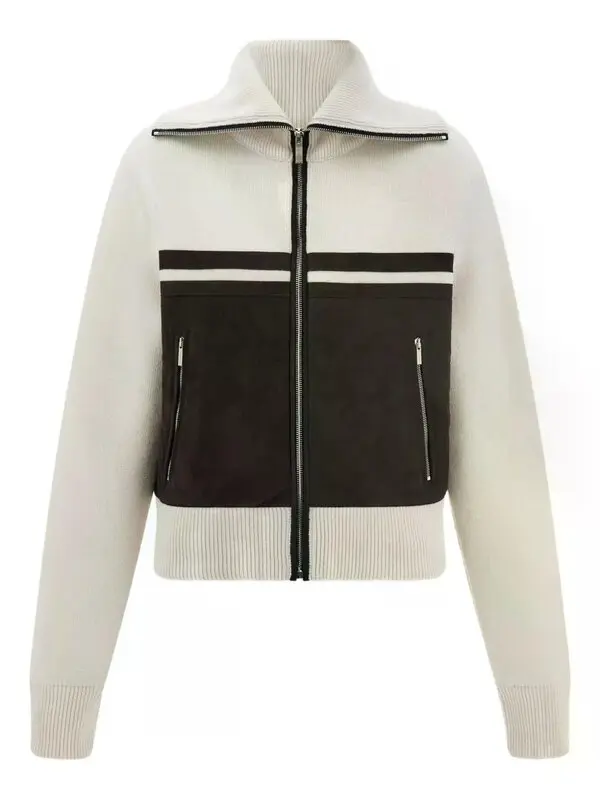 FERRAGAMO Zip-fastening High-collar Jacket - Neutrals