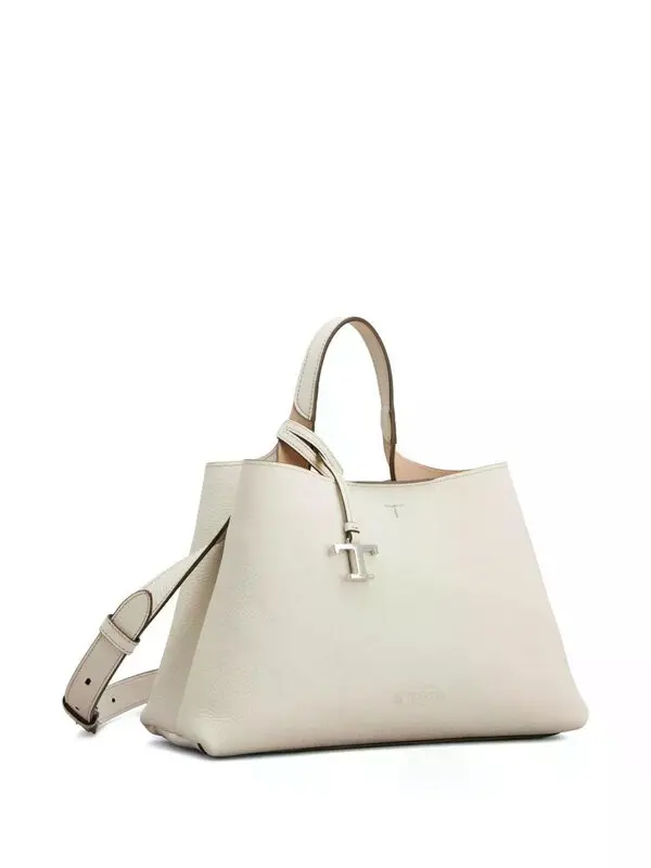 TOD'S Top Handle Tote Bag With Logo - Neutrals