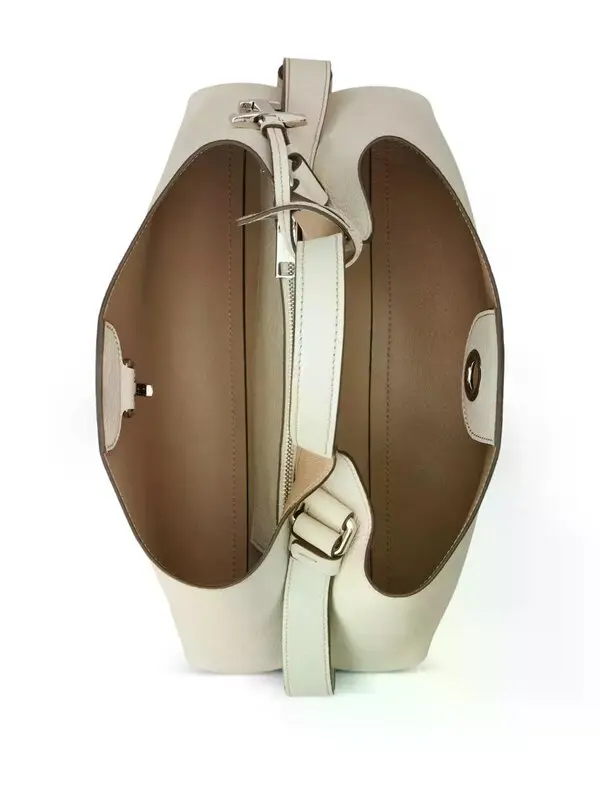 TOD'S Top Handle Tote Bag With Logo - Neutrals