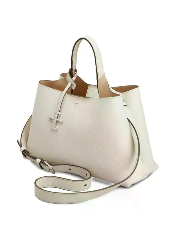 TOD'S Top Handle Tote Bag With Logo - Neutrals