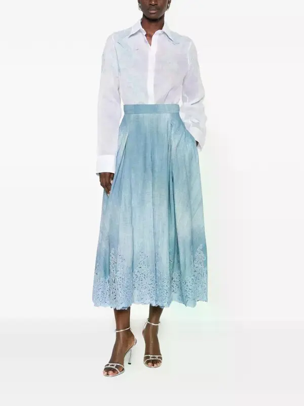 Ermanno Scervino Embroidered Long Skirt - Blue