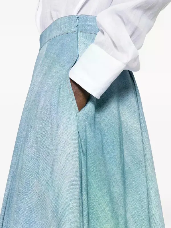 Ermanno Scervino Embroidered Long Skirt - Blue