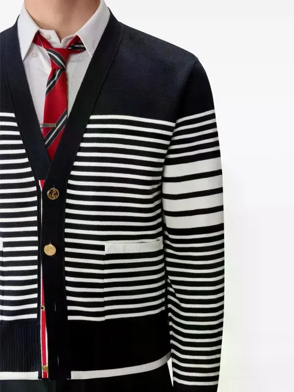 Thom Browne Striped V-neck Cardigan