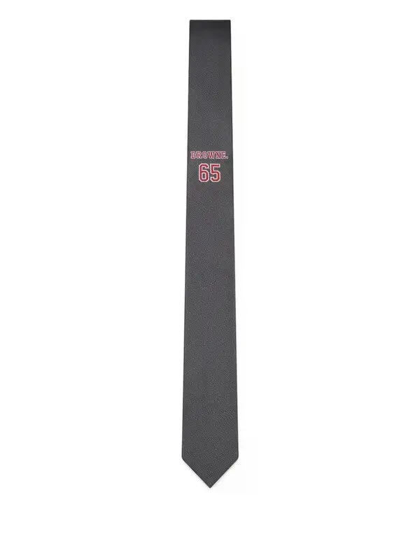 Thom Browne Logo-jacquard Silk Neck Tie - Grey