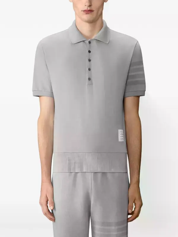 Thom Browne Garment Overdyed Jersey 4-bar Polo - Grey