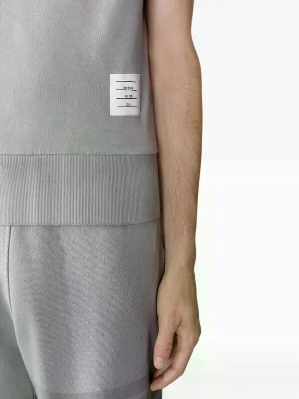 Thom Browne Garment Overdyed Jersey 4-bar Polo - Grey