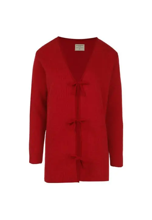 Alexandra Bueno Knit Bow Detailed Cardigan