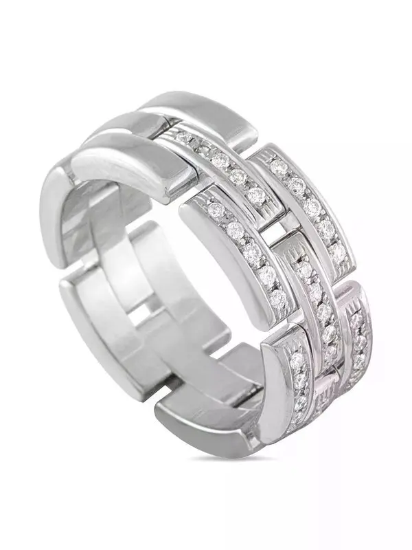 CARTIER Maillon Panthere Diamond White Gold Ring - Silver