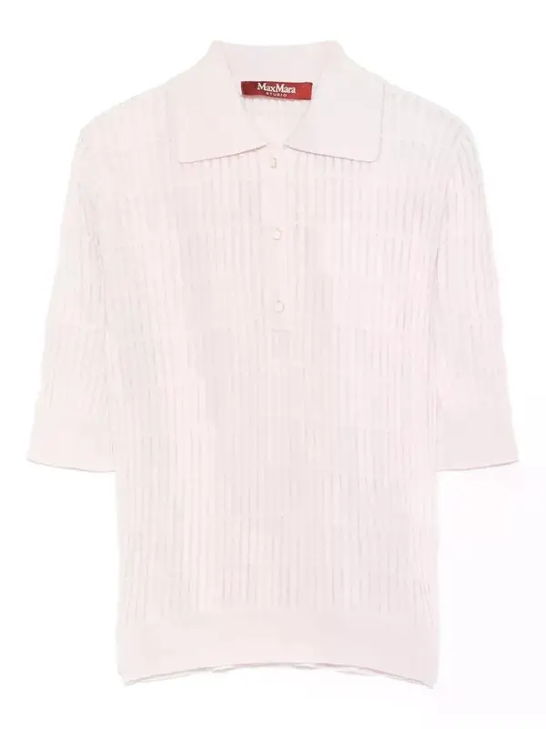 Max Mara Ribbed Knit Polo Shirt