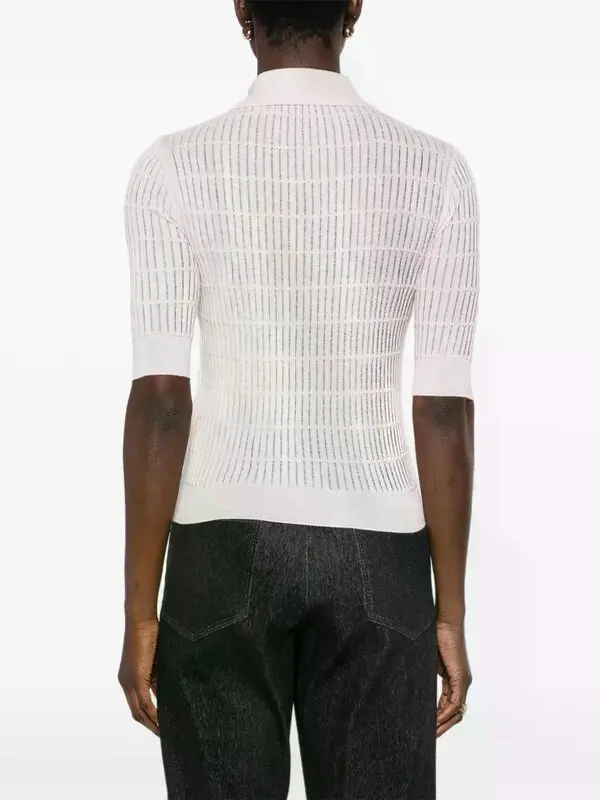 Max Mara Ribbed Knit Polo Shirt