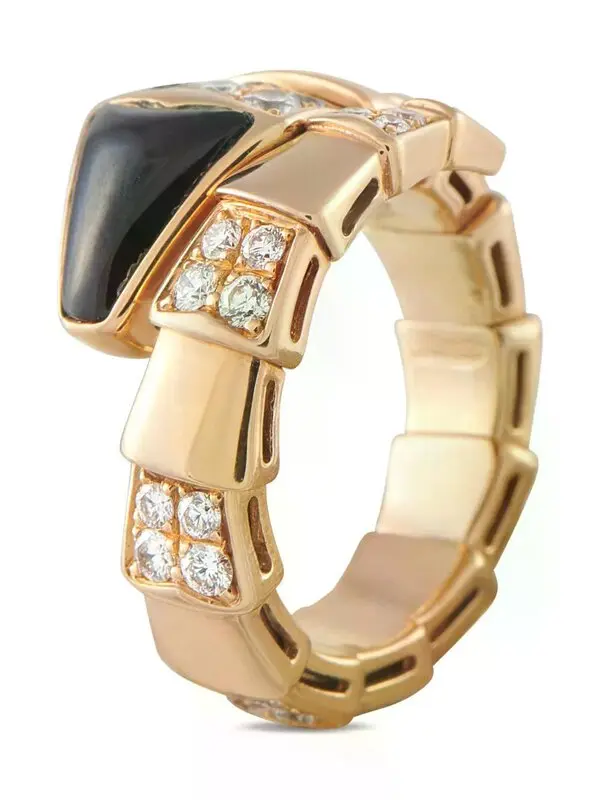 BVLGARI Serpenti Viper Diamond And Onyx Ring