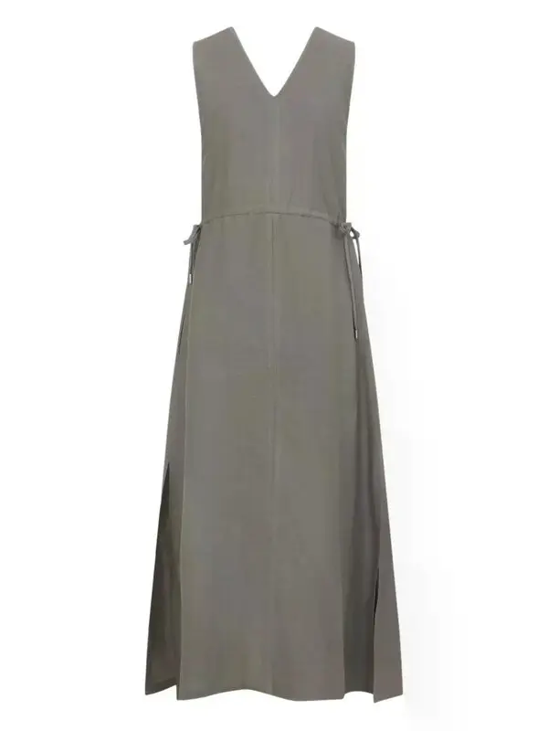 Peserico V-neck Midi Dress - Grey