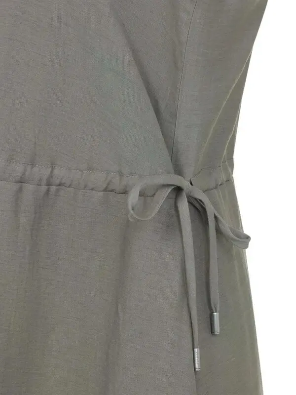 Peserico V-neck Midi Dress - Grey