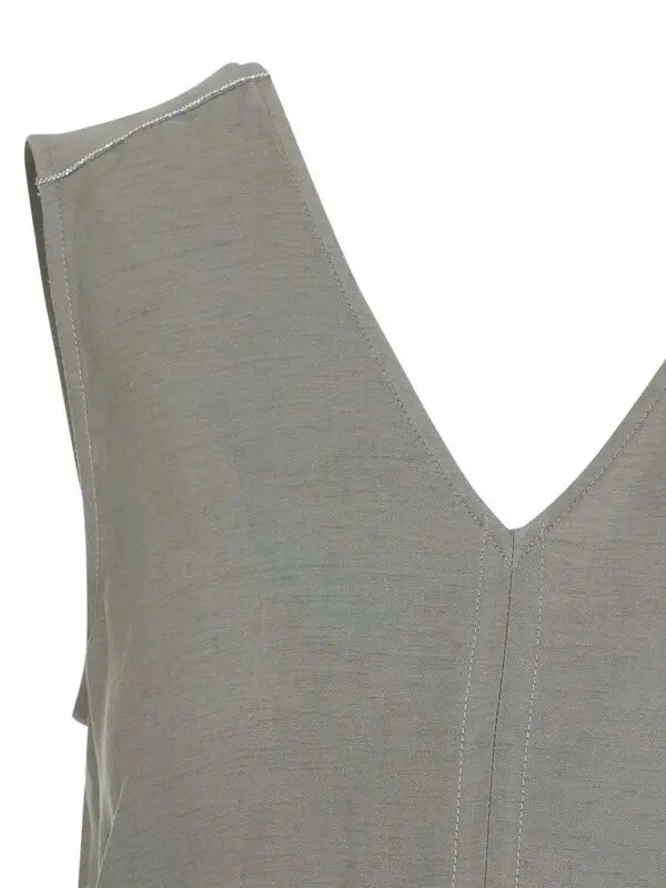 Peserico V-neck Midi Dress - Grey