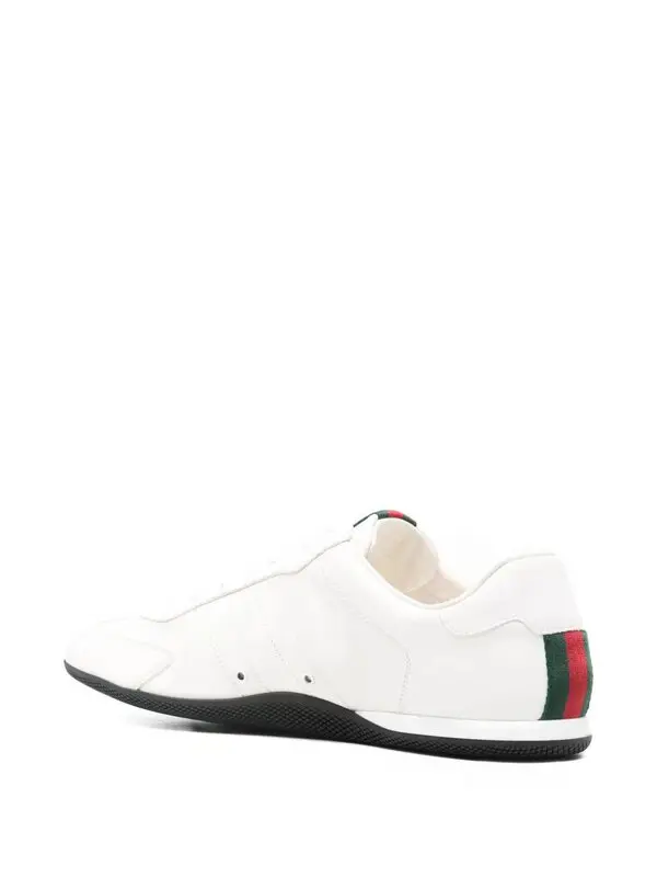 Gucci Leather Sneakers With Web Detail