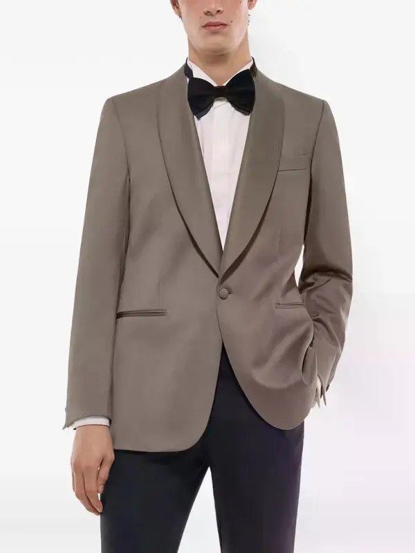 FURSAC Shawl-collar Single-breasted Tuxedo - Brown