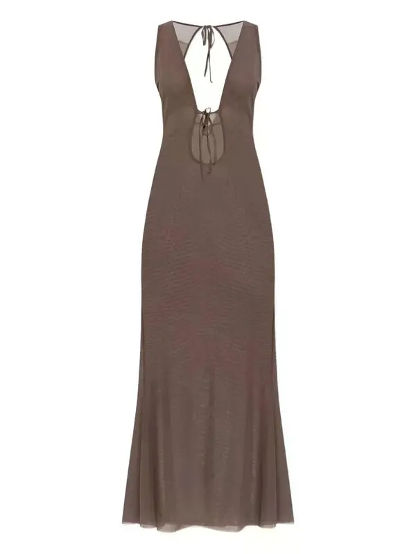 Bond Eye Mesh Tie Maxi Dress