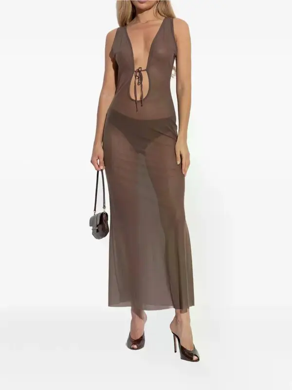 Bond Eye Mesh Tie Maxi Dress