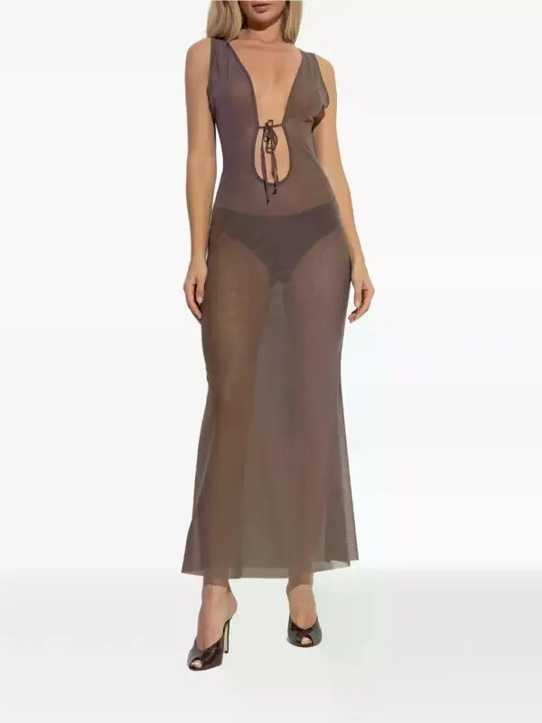 Bond Eye Mesh Tie Maxi Dress